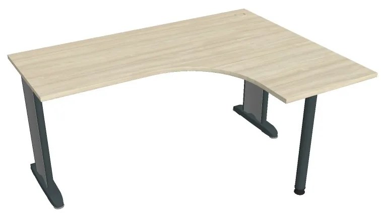 Stůl ergo oblouk levý 160×120 cm - Hobis Flex FE 60 L Dekor stolové desky: akát, Barva nohou: černá