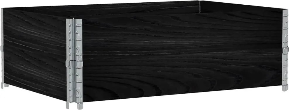 Zahradní truhlík černý 120 x 80 cm masivní borové dřevo 3295848