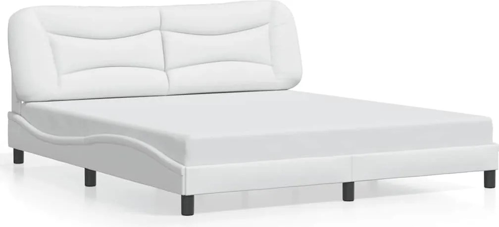 Rám postele bez matrace Hvar bílý 180x200 cm umělá kůže 3208017