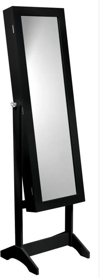 Chomik Stojací zrcadlo se šperkovnicí černé 139,5 x 35 x 36,5 cm