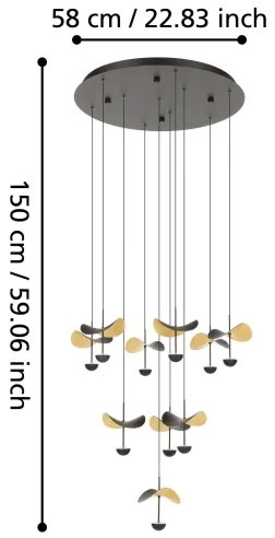 Eglo 390339 - LED Stmívatelný lustr na lanku DRACERA 10xLED/2,3W/230V pr. 58 cm