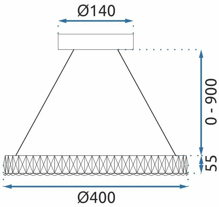 Toolight Závěsné LED osvětlení Urban B2 MS001-CP 40 cm růžová zlatá