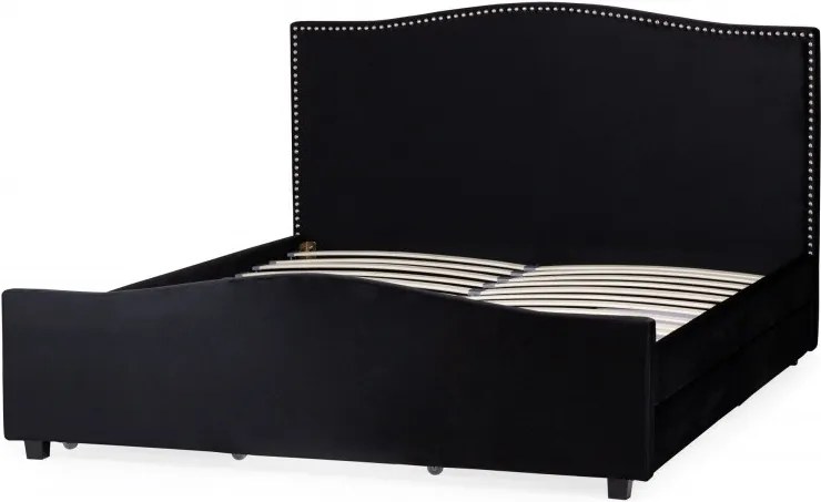 Hector Čalouněná postel Valentine 160x200 dvoulůžko - černé