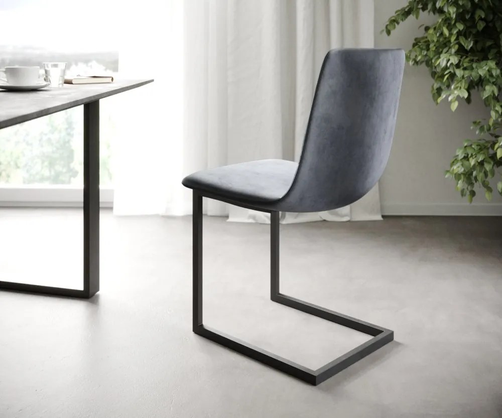 Sada 4 konzolových jídelních židlí Trado-Adesso Grey Velvet