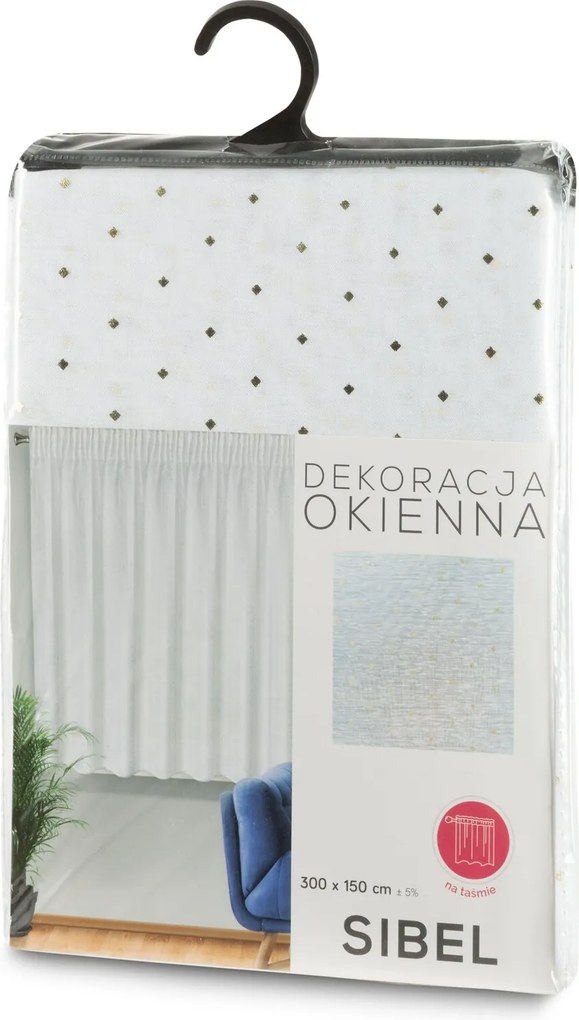 ZÁCLONA NA PÁSCE SIBEL 300X150 CM BÍLÁ