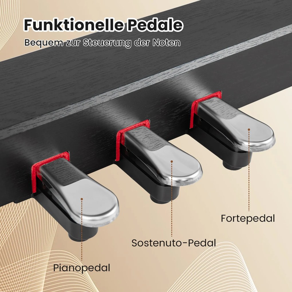 Costway Digitální piano s 88 kladívkovými klávesami, černé