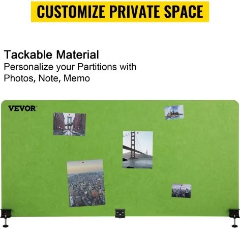 Desk Divider 152,4 cm Desk Privacy Panel, 3 Panel Privacy Akustický panel – Zelená