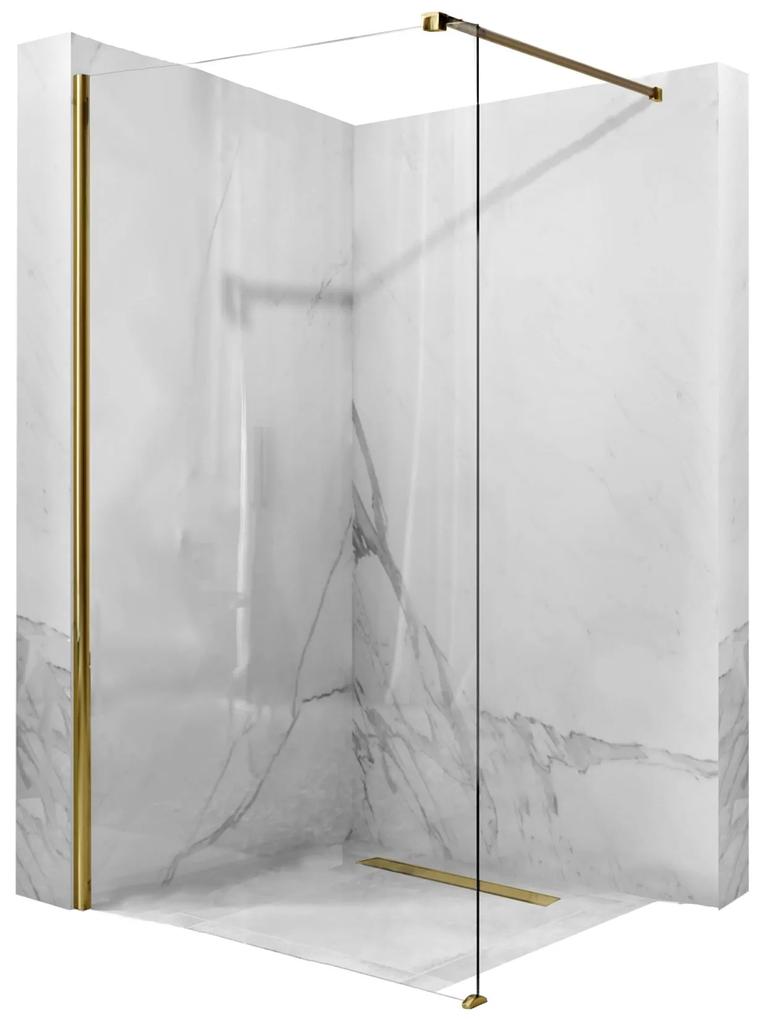 Bezrámová sprchová zástěna REA AERO 120 cm, zlatá