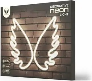 Forever Dekorativní plexi LED Neon Křídla bílá