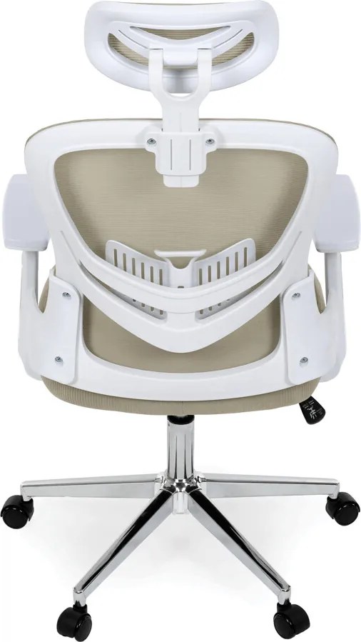 Ergonomická kancelářská židle EMILIE - béžová síťovina