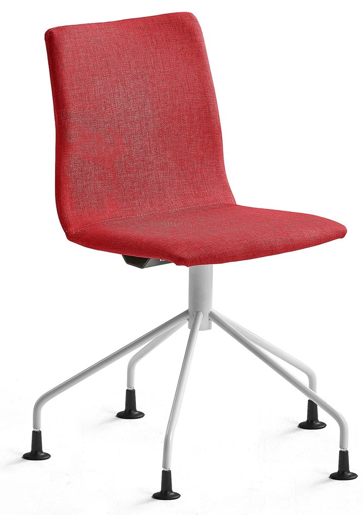 AJ Produkty Konferenční židle OTTAWA, podnož pavouk, červená, bílý rám
