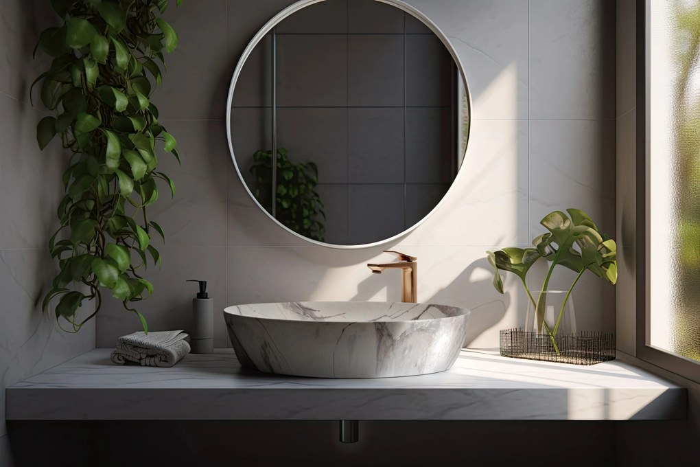 Invena Kafe, umyvadlo na desku 620x420x140 mm, imitace kamene-béžová matná, INV-CE-62-721-C