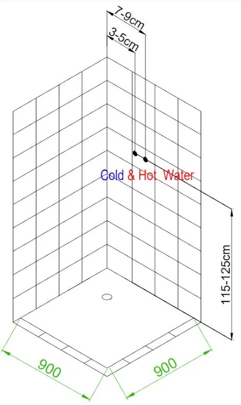 BPS-koupelny Hydromasážní box HYD-LI90, 90x90 cm, černá/transparent