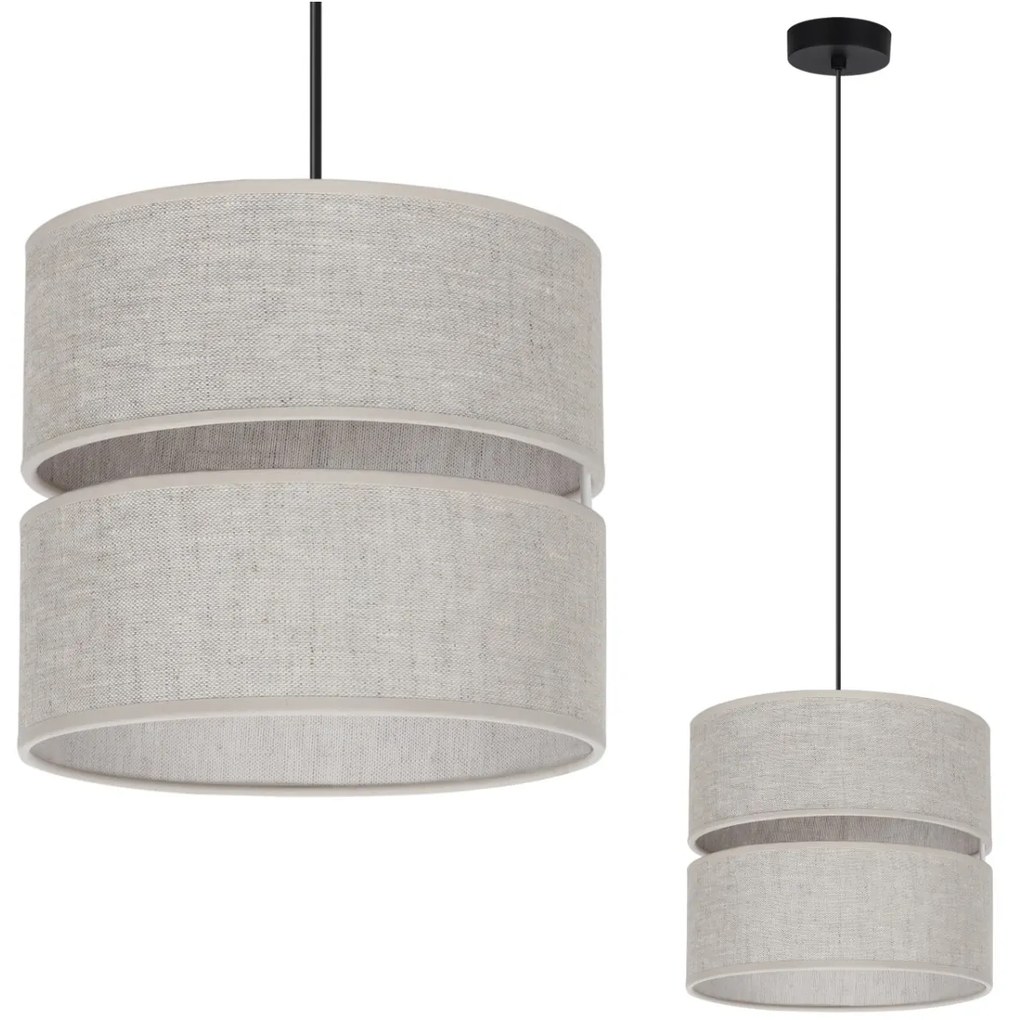 Závěsné svítidlo Jen, 1x světle béžové textilní stínítko, (fi 20 cm), b