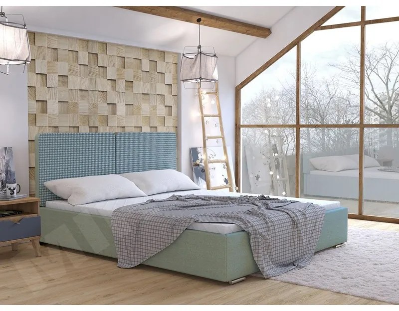 Čalouněná postel do ložnice Szymi, Rozměr postele: 160 x 200 cm, Rošt: kovový, Potah:: Puerto 3 + Galahad 1542