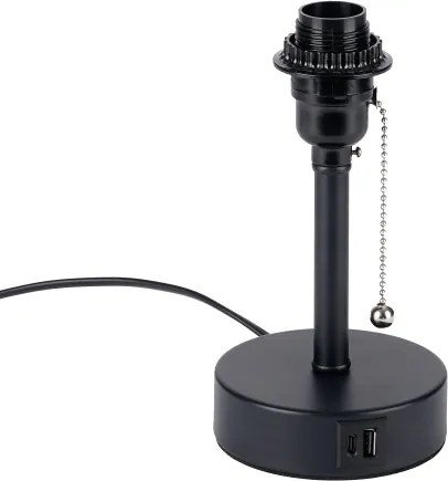 Brilagi - Stolní lampa s USB portem TABLON 1xE27/25W/230V černá/bílá