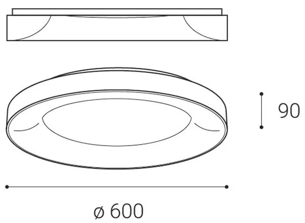 Led2 Stropní LED svítidlo BELLA ø 60 cm, černá Varianty: 3000K/4000K TRIAC (ON/OFF)