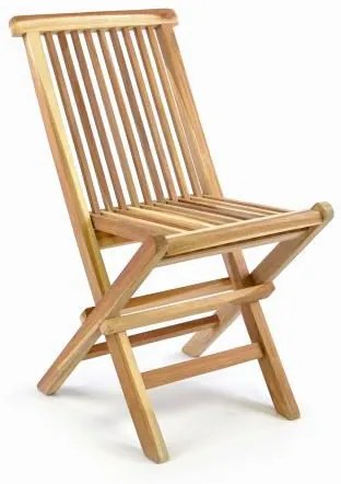 DIVERO dětská dřevěná skládací židle TEAK hnědá