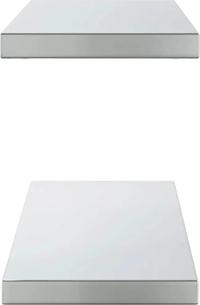 Nástěnné police 2 ks 100 x 23,5 cm stříbrné nerezová ocel 30280