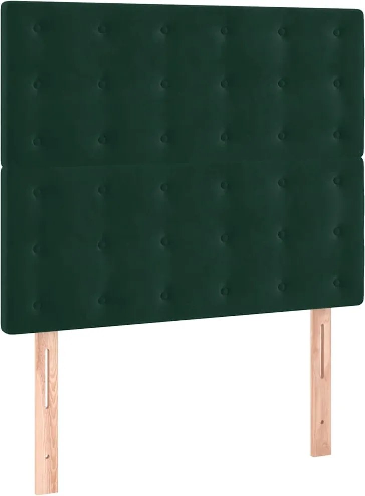Box spring postel s matrací tmavě zelená 90x190 cm samet 3138058