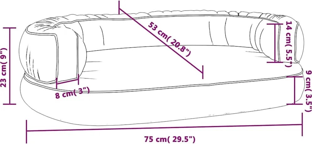 Ergonomický molitanový pelíšek pro psy modrý 75x53cm umělá kůže 171314