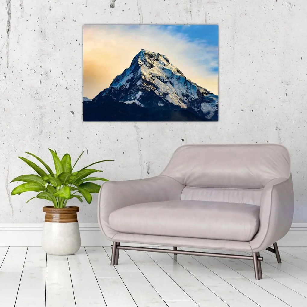 Skleněný obraz zasněžených hor, Nepál (70x50 cm)