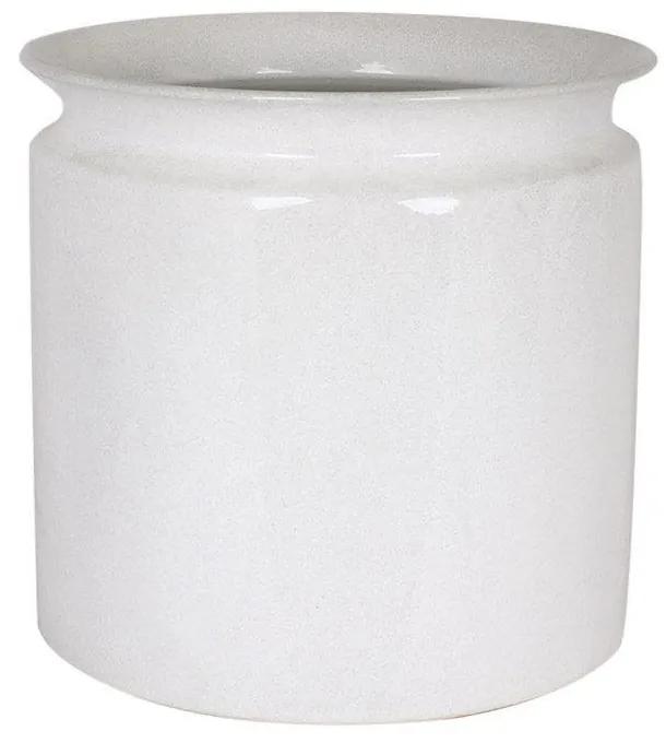 Strömshaga Plechový obal na květináč Floda Antique White XL, bílá barva, kov