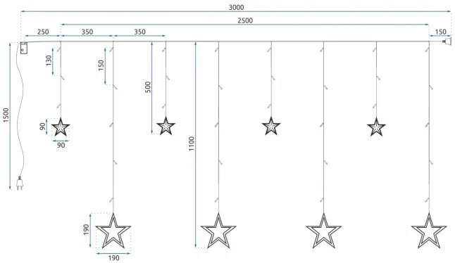 LED závěs GL2004 s dálkovým ovládáním