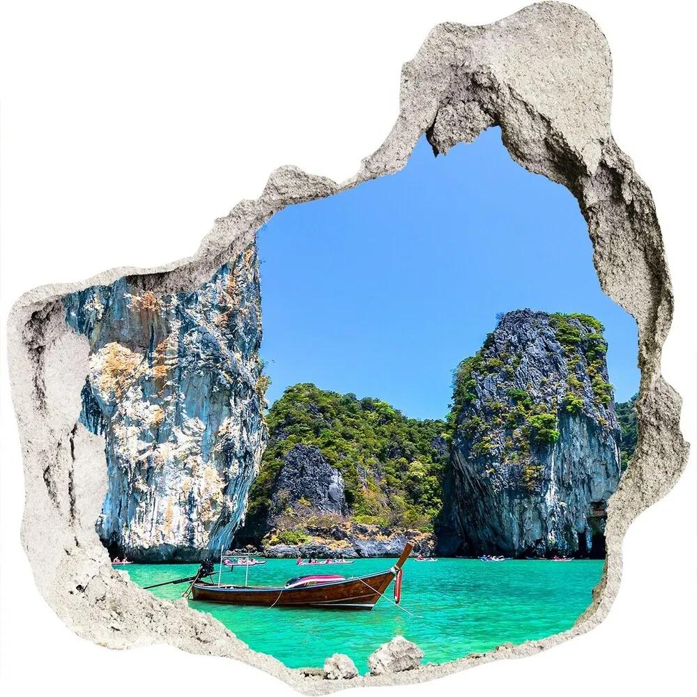 Wallmuralia Nálepka fototapeta 3D výhled Loďky Thajsko 75x75 cm