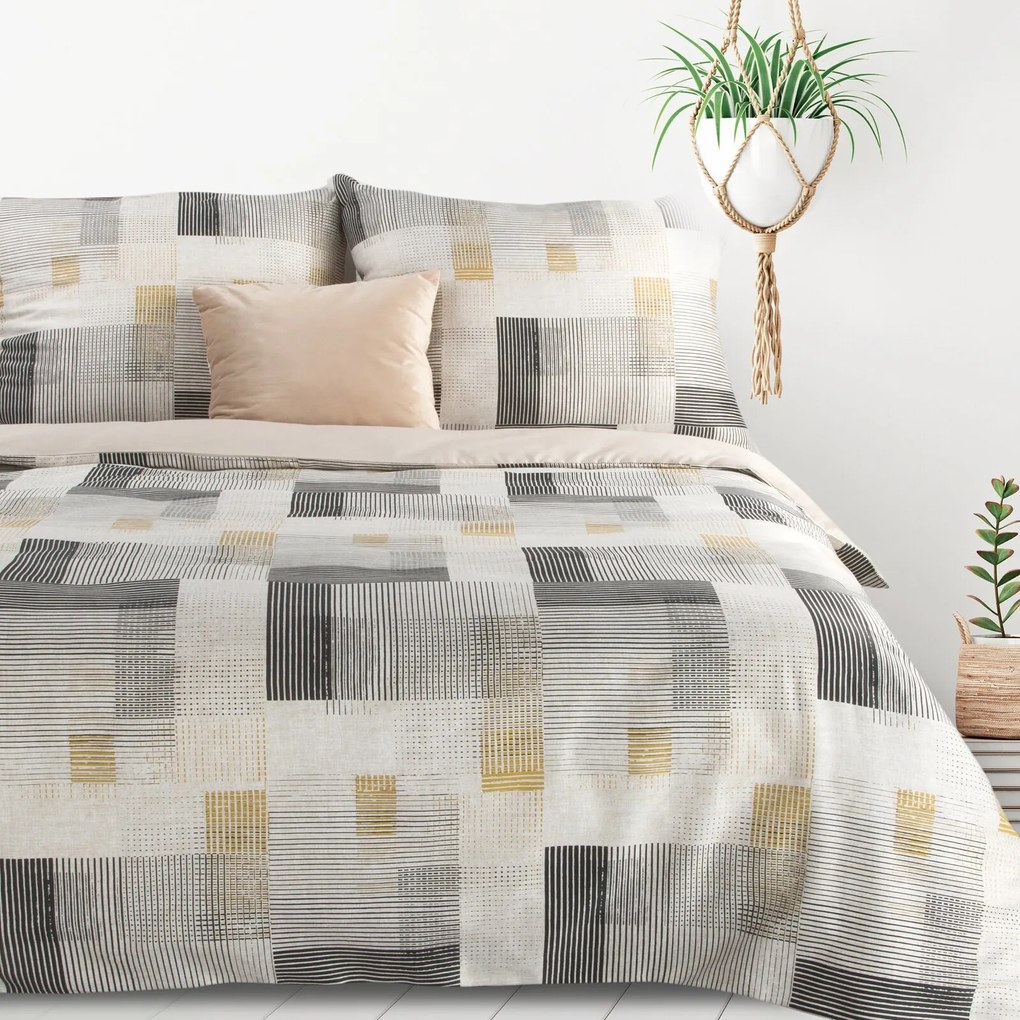 LOŽNÍ POVLEČENÍ D91 LEA06 220X200 CM, 2 KS 70X80 CM VZOROVANÉ