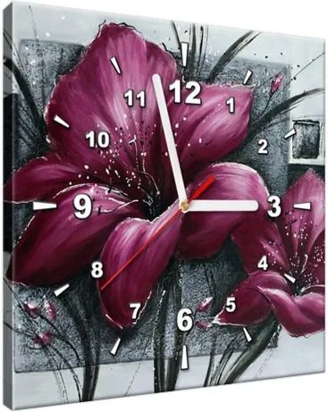 Tištěný obraz s hodinami Makový duet 30x30cm ZP2355A_1AI