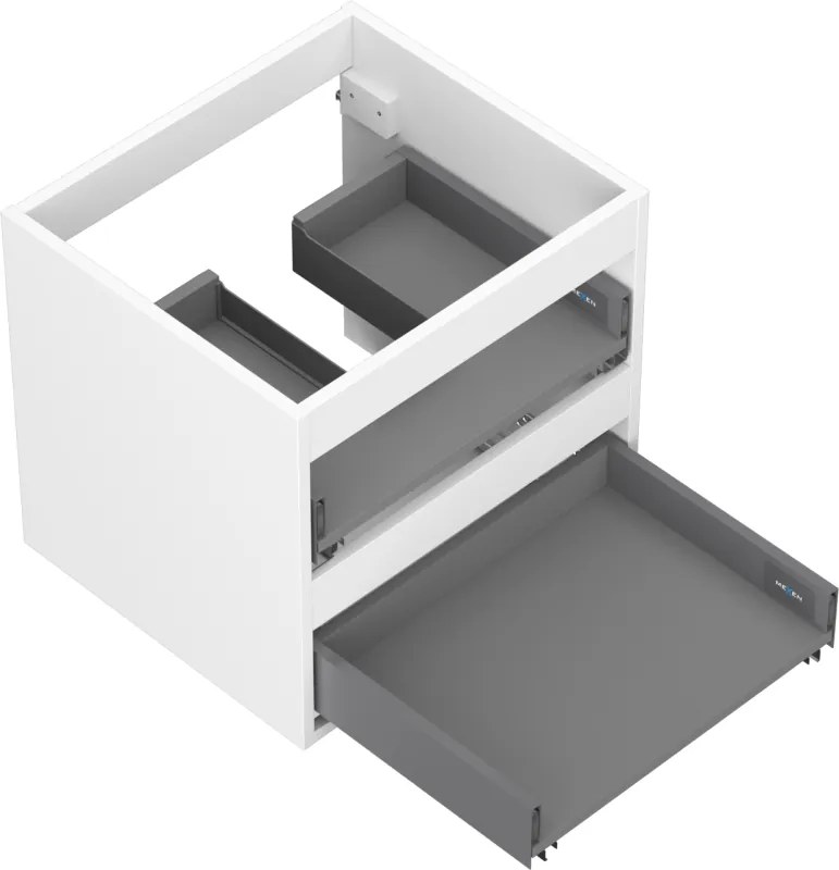 Mexen Box-A, závěsná skříňka 50 cm, 2 zásuvky, bílá matná, 91AX0-0500-470-2-01