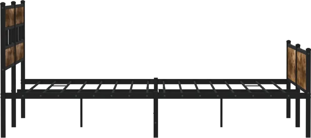 Kovový rám postele bez matrace kouřový dub 193 x 203 cm 3308493