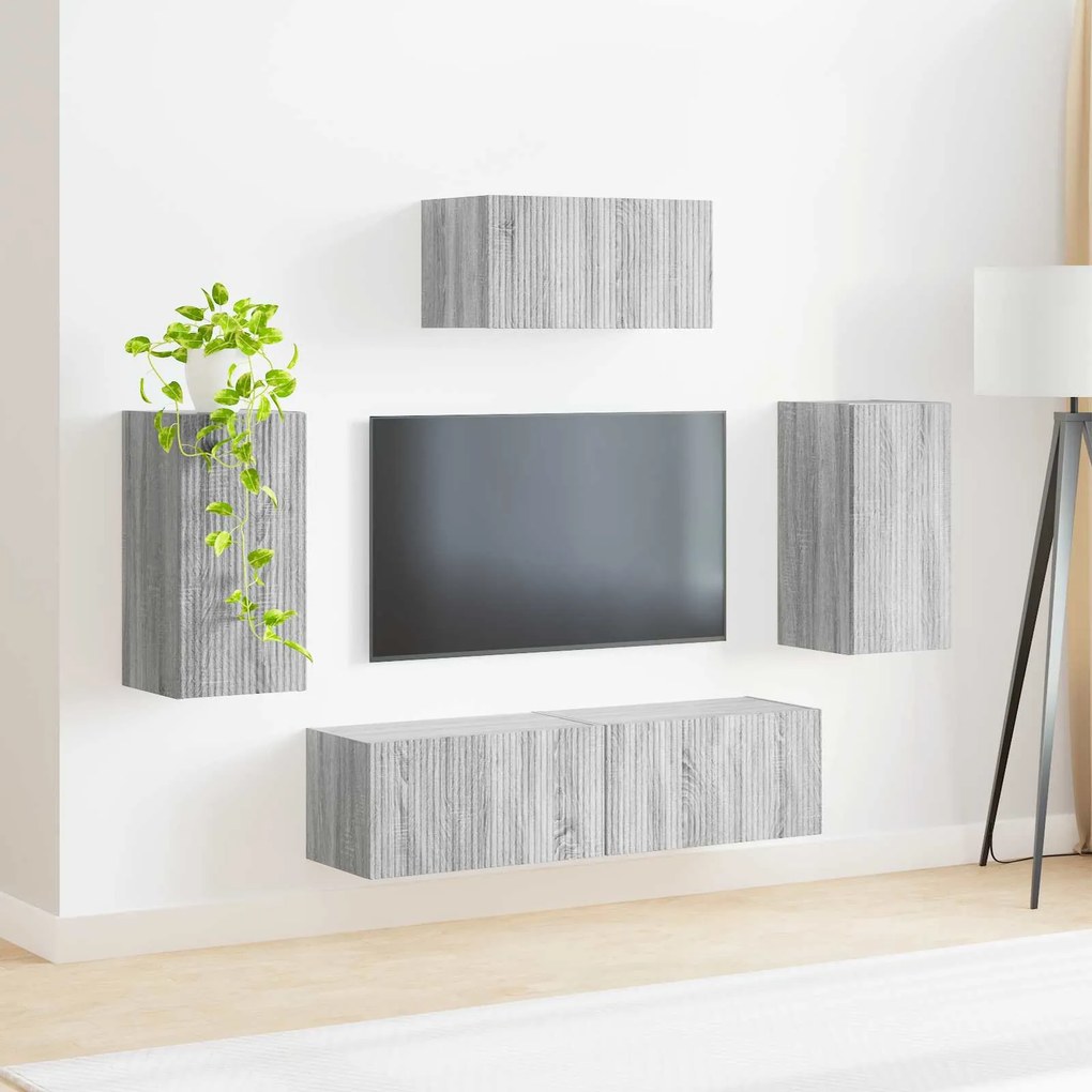 Sestava TV skříněk 5 ks Šedá Sonoma Kompozitní dřevo 3409075