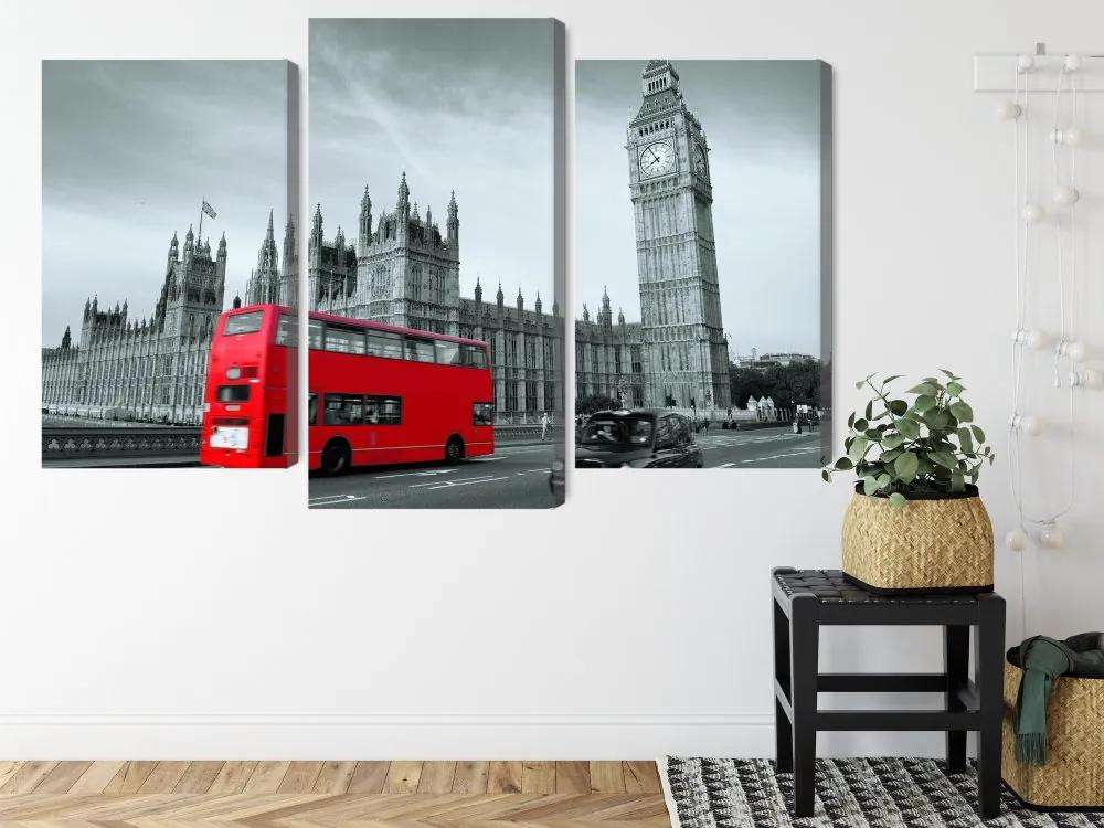 Vícedílný obraz Červený Londýnský Autobus Nedostatek Nedostatek Plátno Canvas 180x120