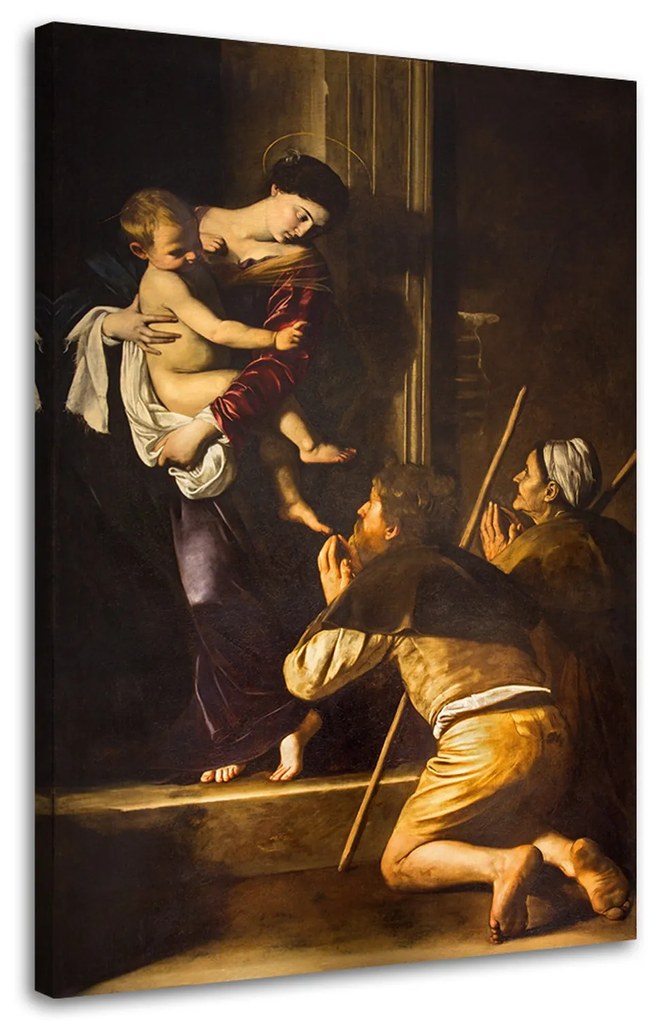 Gario Obraz na plátně Michelangelo Merisi da Caravaggio, madona loretánská a poutníci, Řím Rozměry: 40 x 60 cm