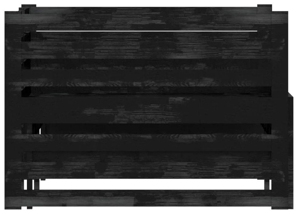 Výsuvná válenda černá masivní borovice 2 x (90 x 200) cm - Default Title