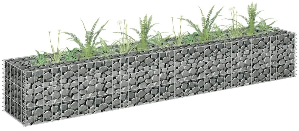 Gabionový vyvýšený záhon pozinkovaná ocel 180 x 30 x 30 cm