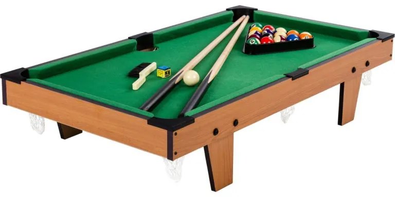 GamesPlanet® Mini kulečník pool, 92 x 52 x 19 cm, světlá
