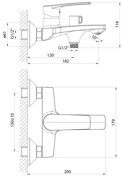 Samona - Vanová baterie KORANA lesklý chrom