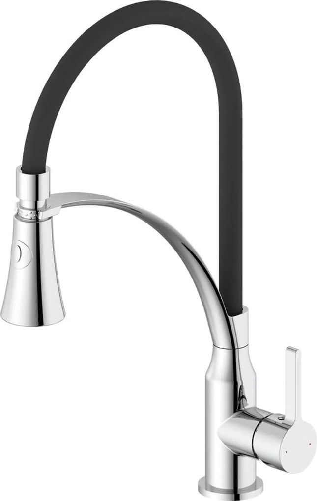 Sapho - Dřezová baterie Hebe, s flexibilním ramenem a sprškou, chrom HT430