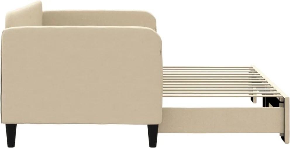 Válenda s přistýlkou krémová 80 x 200 cm textil 3196815