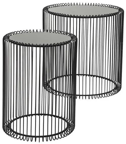 Wire set příručních stolků černý o44 cm