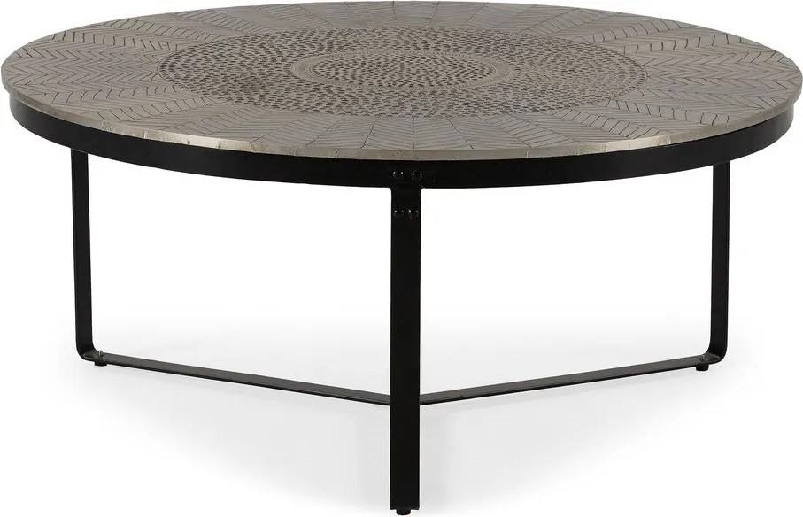 Černý/šedý matný kulatý konferenční stolek ø 90 cm Clarisa – MOME