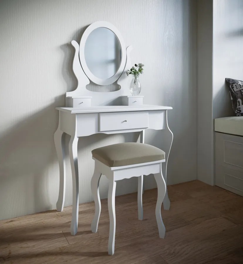 Toaletní stolek Lunawina, bílý