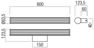 Redo group Redo Dizzy, koupelnové nástěnné svítidlo, LED 12W 3000/4000K, černá, délka 60cm, IP44