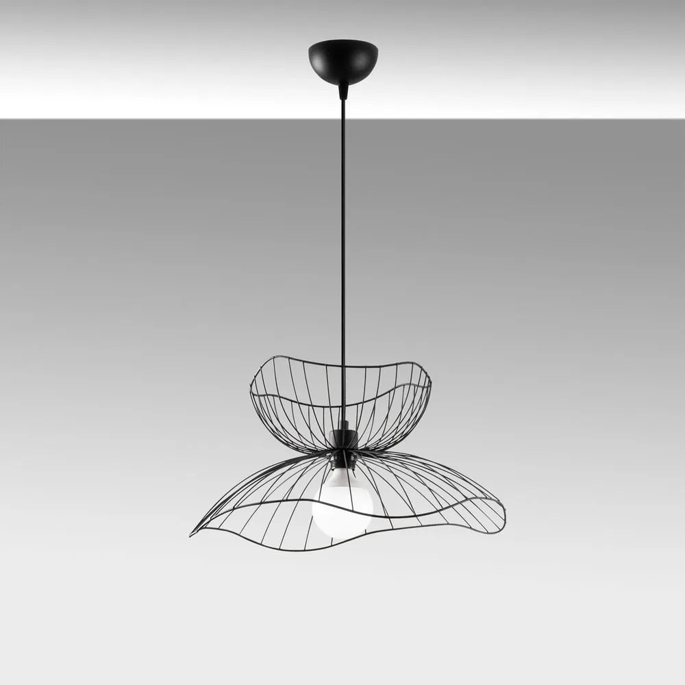 Černé závěsné svítidlo s kovovým stínidlem ø 50 cm Farac – Opviq lights