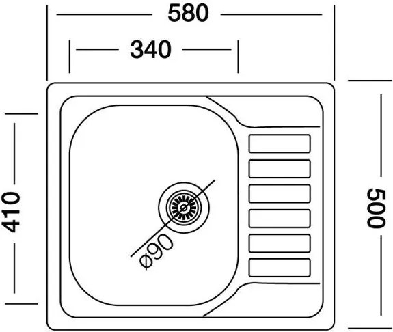 Cooke & Lewis Kuchyňský dřez Sagan 500 x 580