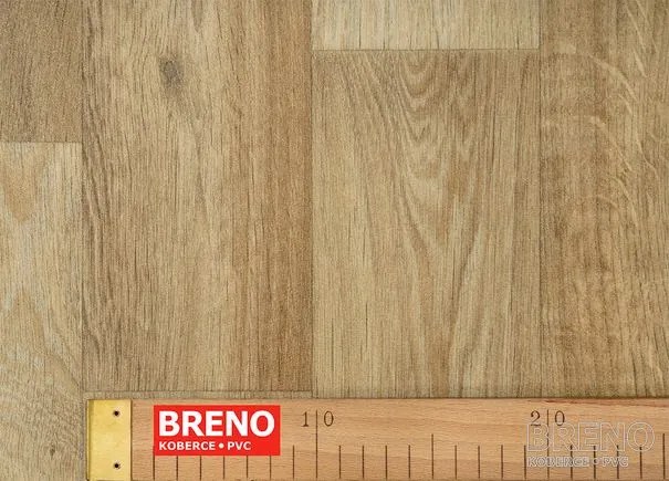Breno PVC SUPERTEX Camargue 543 – teplé přírodní dřevo, šíře 200 cm