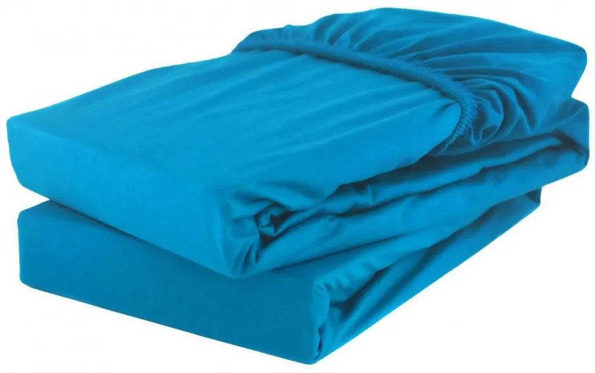 MK Lůžkoviny Jersey prostěradlo s elastanem 160 × 200 cm – tyrkysové